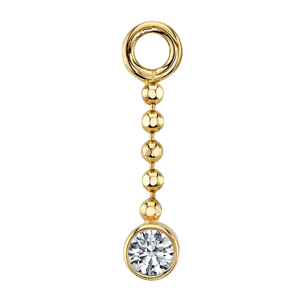 BVLA - Body Vision "Comet" Chain Charm in Gold with DIAMOND – Starfire Body Jewelry Company