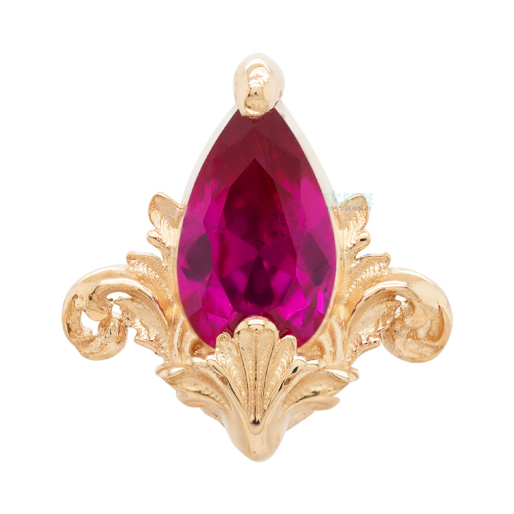 AuAdore threadless: "Awakening" End in Gold with Ruby – Starfire Body Jewelry Company