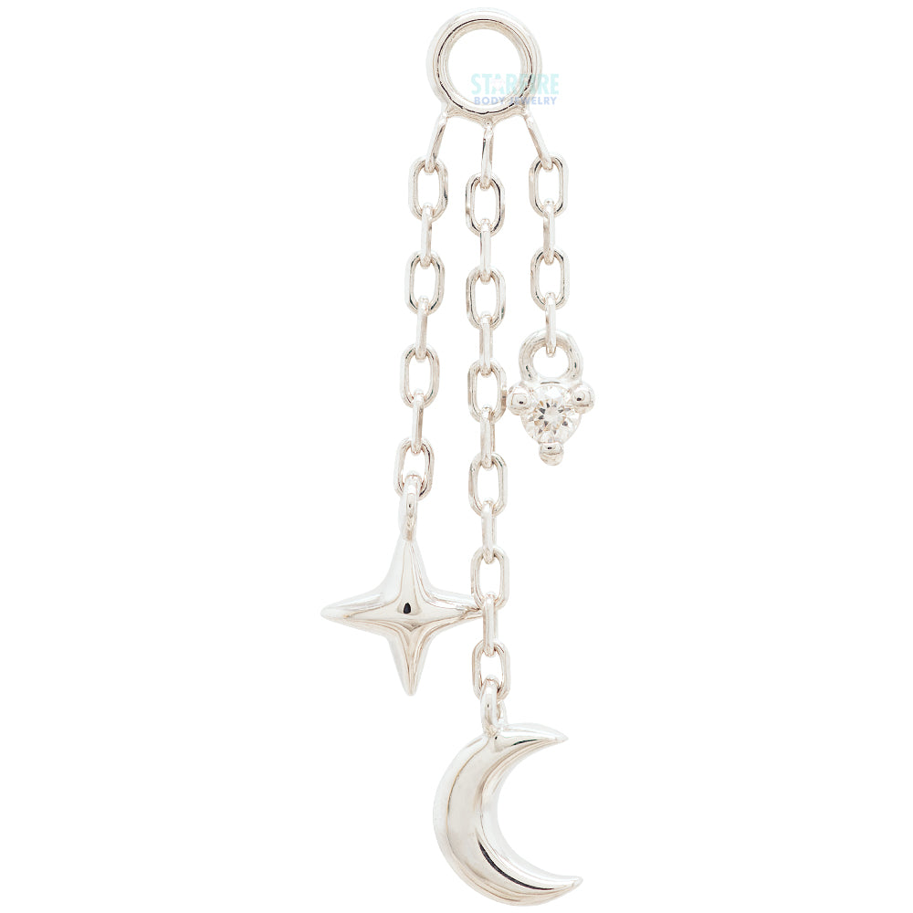 Modern Mood "Cassiopeia" Chain Charm with Diamond – Starfire Body Jewelry Company