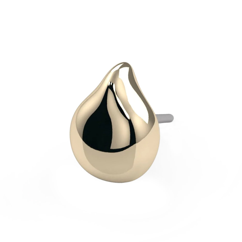 Kiwi Diamond threadless: Puffy Teardrop End in Gold & Platinum – Starfire Body Jewelry Company