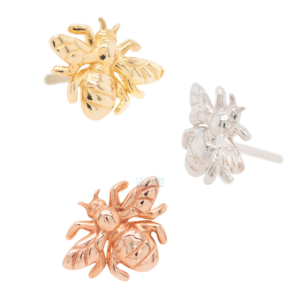 Junipurr Jewelry threadless: "Bee Holier" End in Gold – Starfire Body Jewelry Company