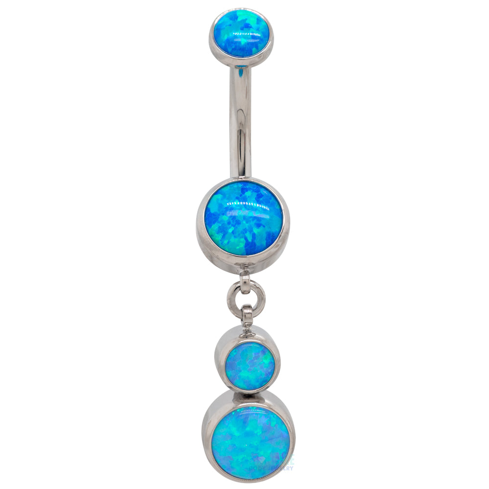 Industrial Strength Bezel-Set Navel Curve with Dangle #5 - custom color ...