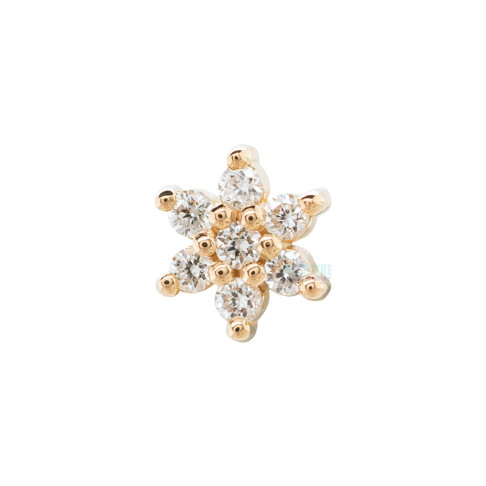 BVLA - Body Vision Flower #2 Threaded End in Gold with DIAMONDS ...