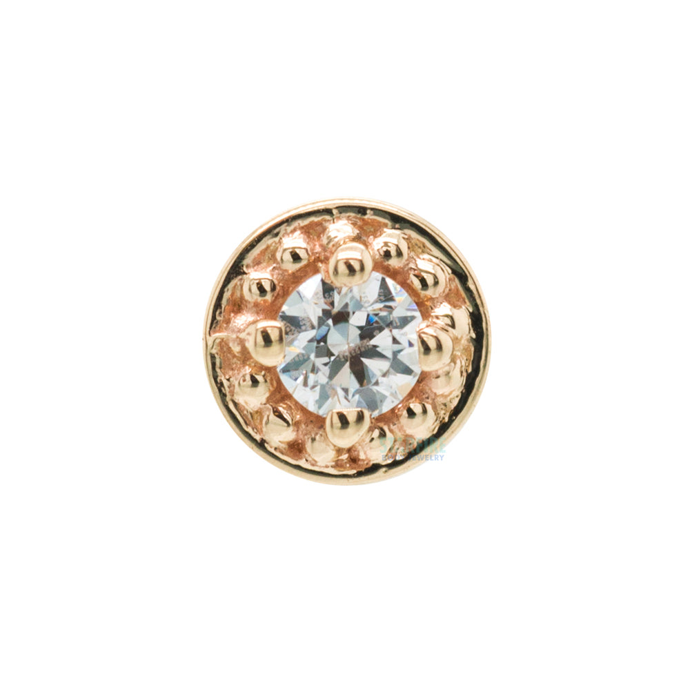 BVLA - Body Vision threadless: Milgrain Prong Pin in Gold with DIAMOND ...