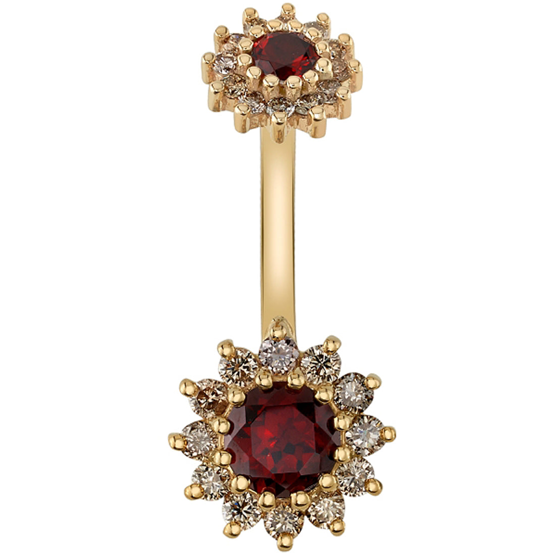 Body Vision - BVLA "The Rose" Navel J Curve in Gold with Ruby ...