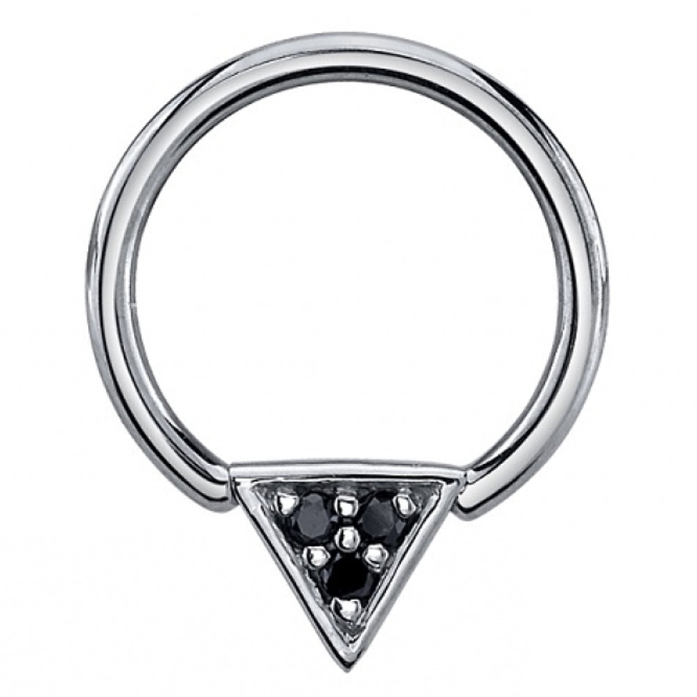 BVLA - Body Vision Micro Pave Triangle Seam Ring in Gold with Black ...