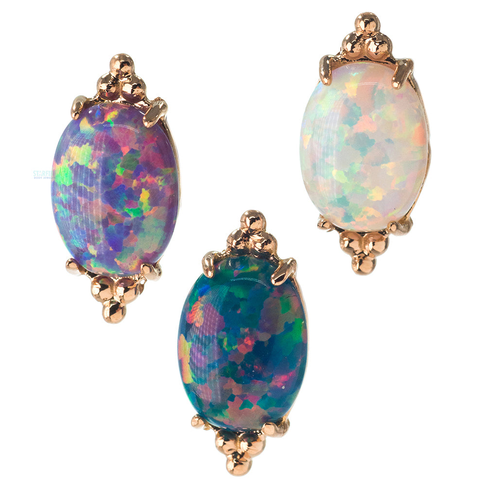 Anatometal "FaraTa" Threaded End in Gold with Oval Opal Cabochon ...