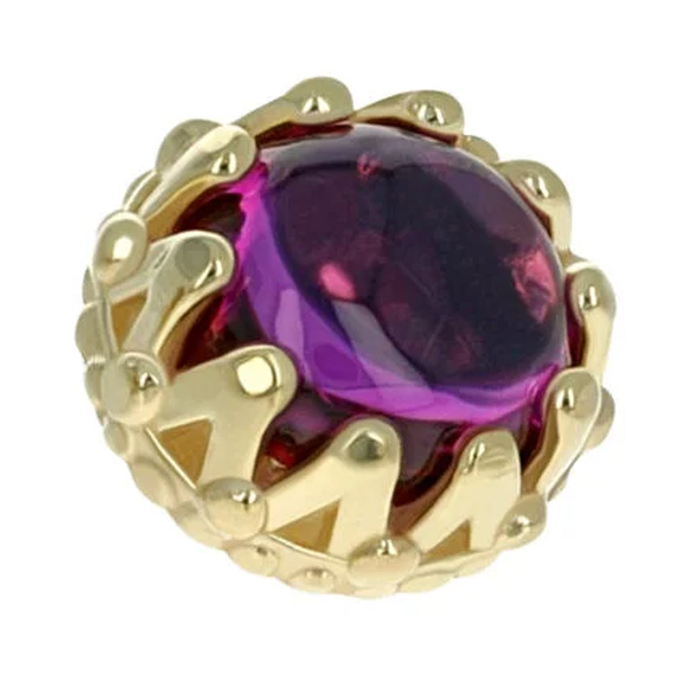 Anatometal "King" Crown Threaded End in Yellow Gold with Stone Cabochon ...