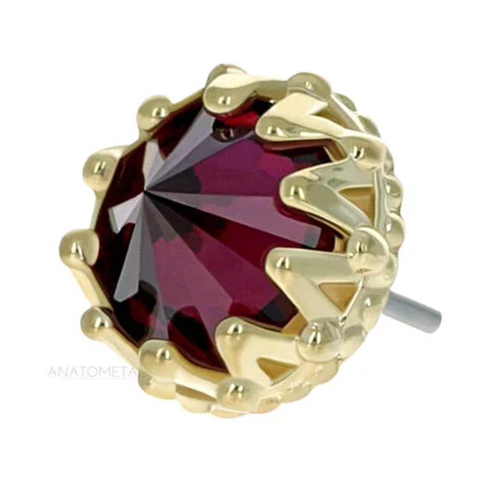 Anatometal threadless: 2.5mm "King" Crown End in Gold with Reverse-Set ...