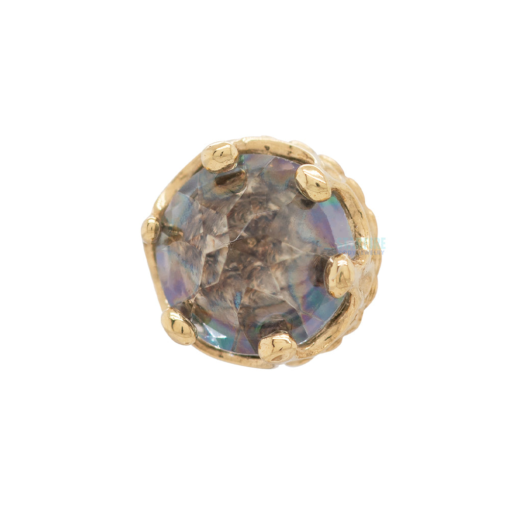 Anatometal "Queen" Crown Threaded End in Gold with Reverse-Set Mystic ...