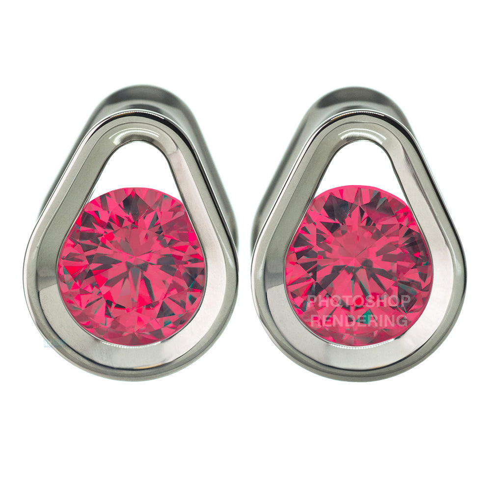 Anatometal Single Gem Teardrop Eyelets with Brilliant-Cut Gem - Garnet ...