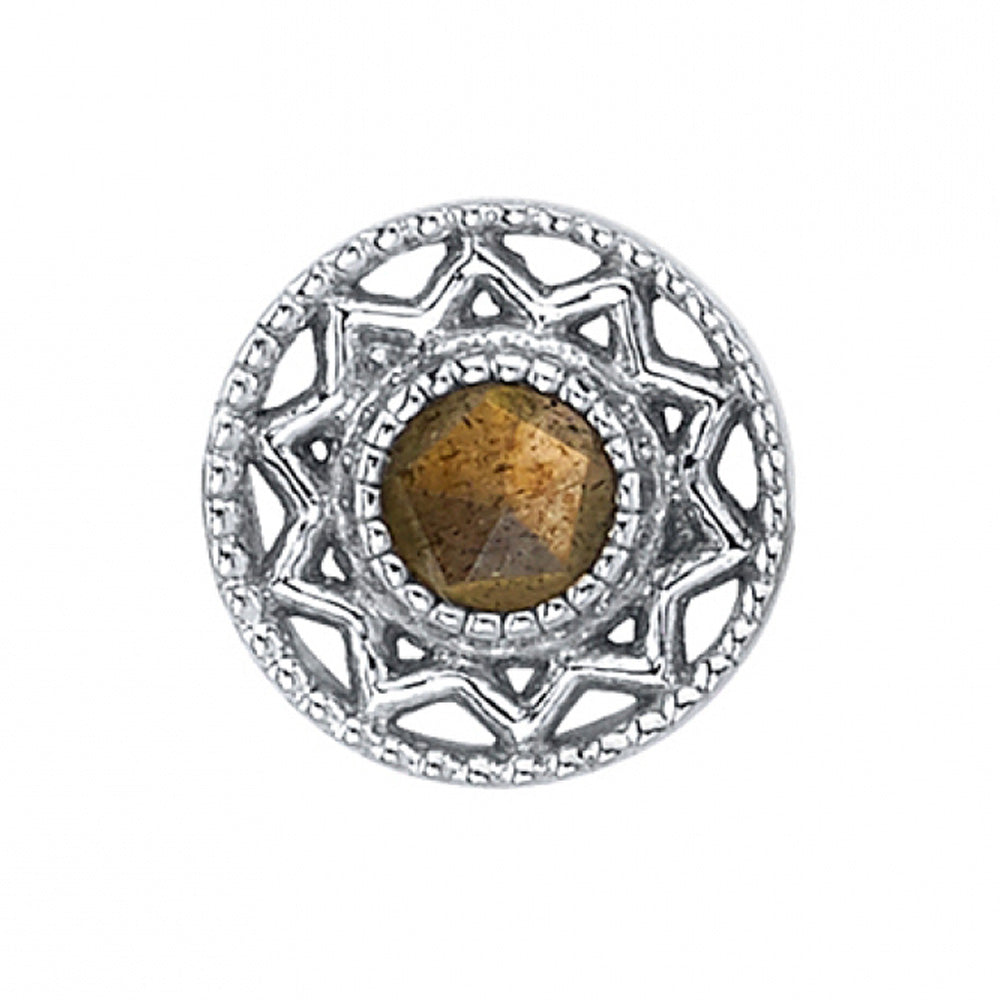 BVLA - Body Vision "Bandera" Threaded End in Gold with Rose Cut Smoky ...