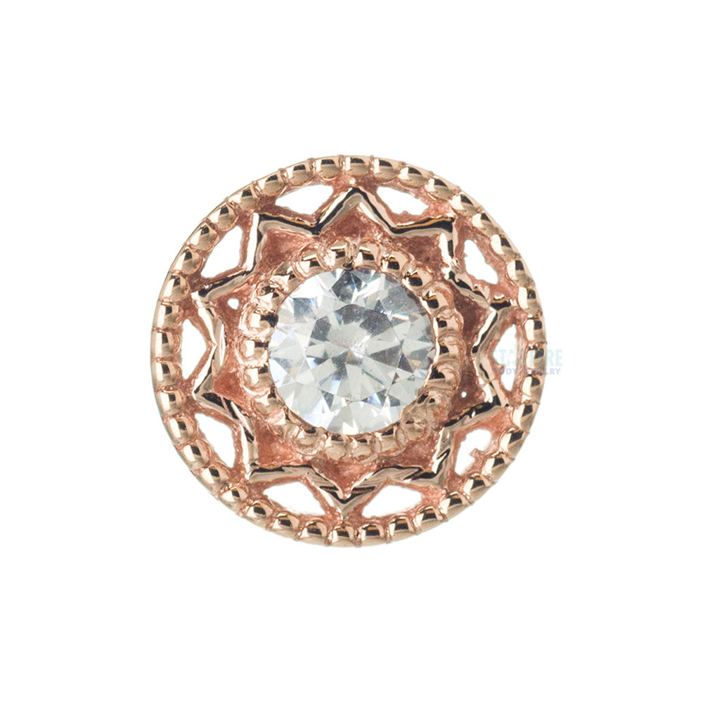 BVLA - Body Vision "Bandera" Threaded End in Gold with White CZ ...