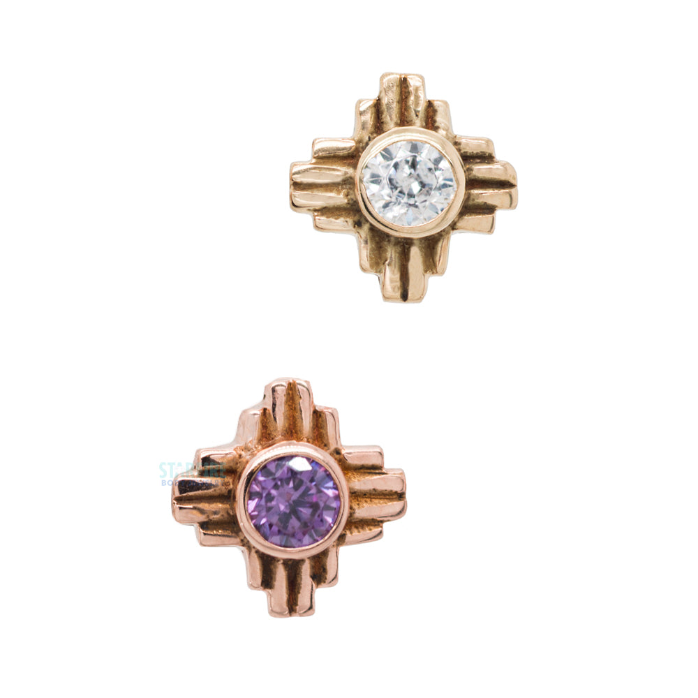 Leroi "Zia" Small Faceted Gem Threaded End in Gold – Starfire Body ...