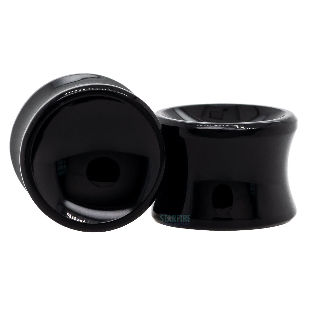 Gorilla Glass Obsidian Concave Plugs - Gloss Black – Starfire Body ...