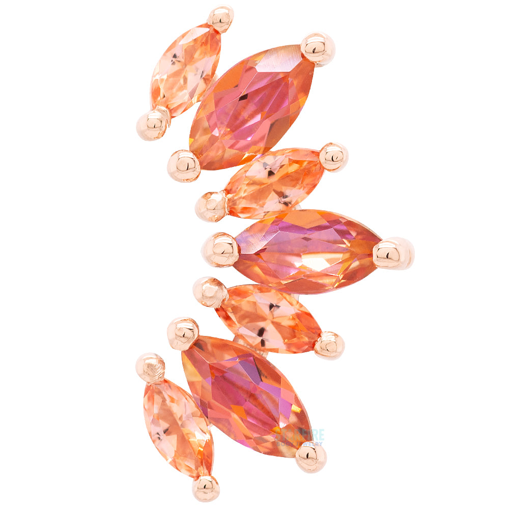 BVLA - Body Vision "Athena" Threaded End in Gold with Peach Topaz ...