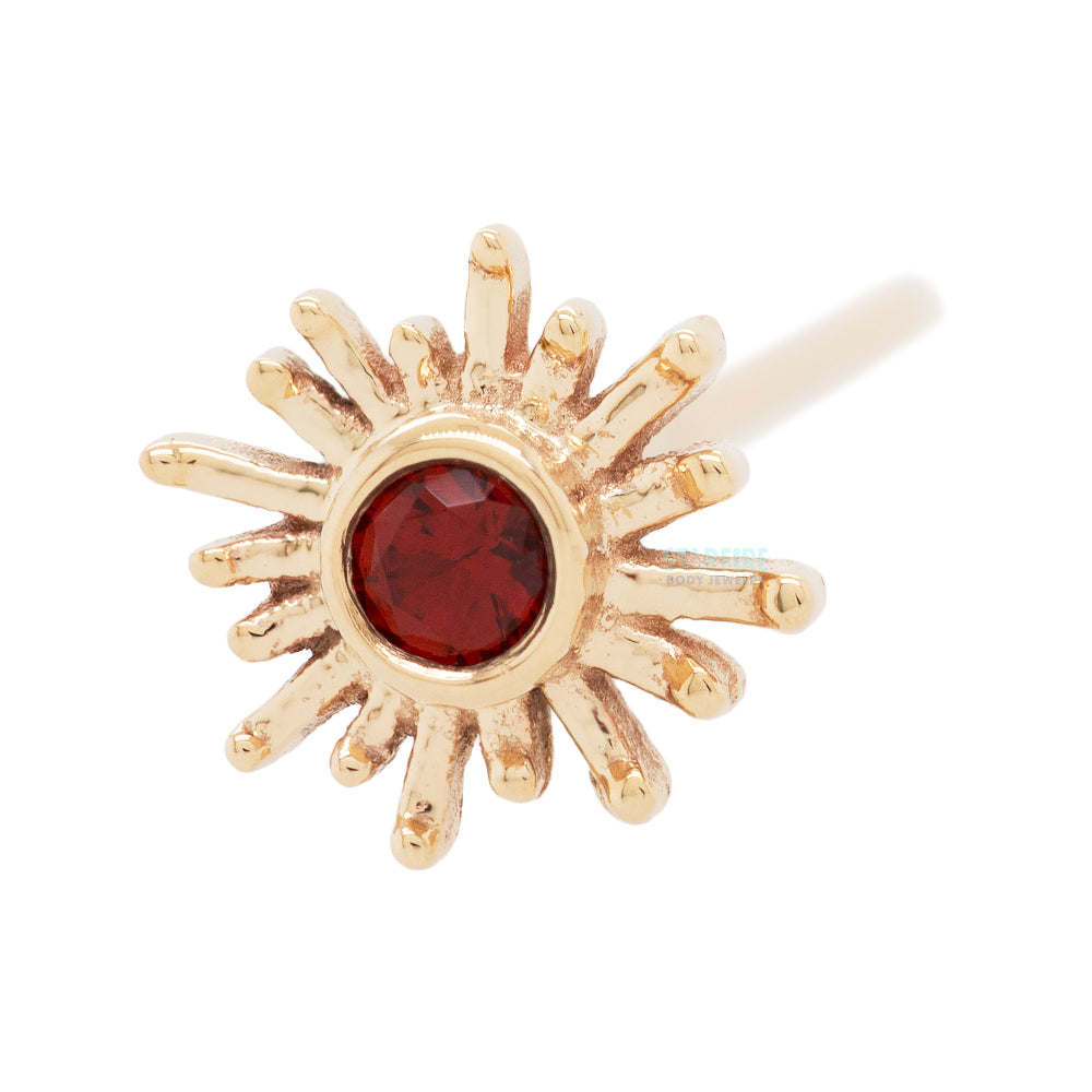 BVLA - Body Vision "Sun Ray" Nostril Screw in Gold with Garnet ...