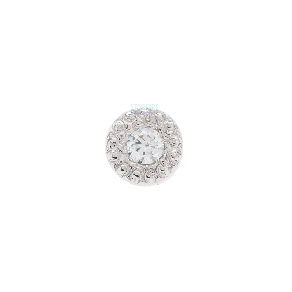 BVLA - Body Vision Pave Circle Threaded End in Gold with White CZ's ...