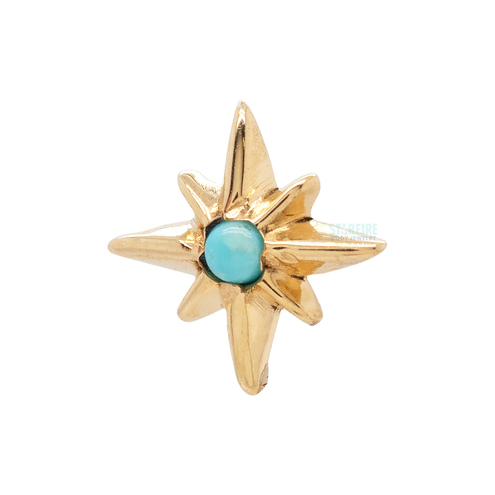 Maya Jewelry threadless: "Sparklier Motion" End in Gold with Turquoise ...