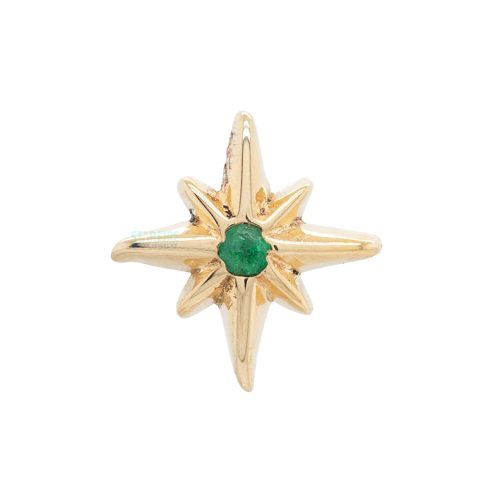 Maya Jewelry threadless: "Sparklier Motion" End in Gold with Emerald ...