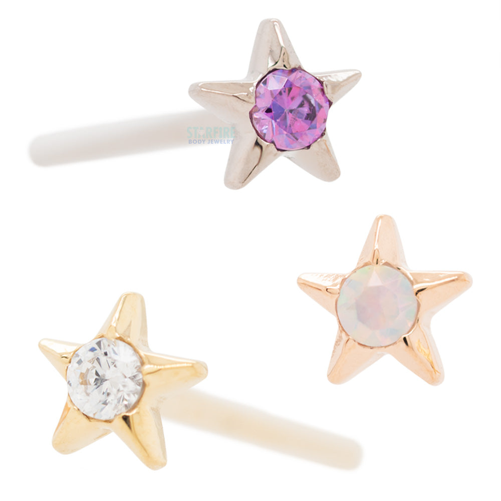 Anatometal Gem Star Nostril Screw in Gold with 2mm Brilliant-Cut Gem ...