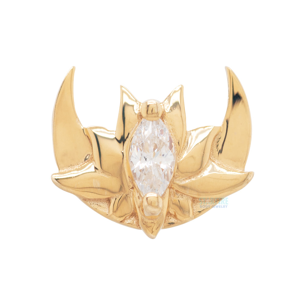 Junipurr Jewelry threadless: "Guardian Moon" End in Gold with CZ ...