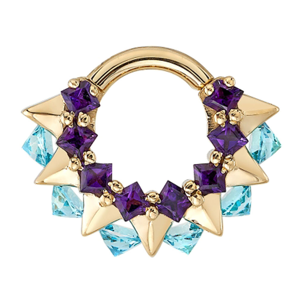 BVLA - Body Vision "Tara" Hinge Ring in Gold with Amethyst & Paraiba ...