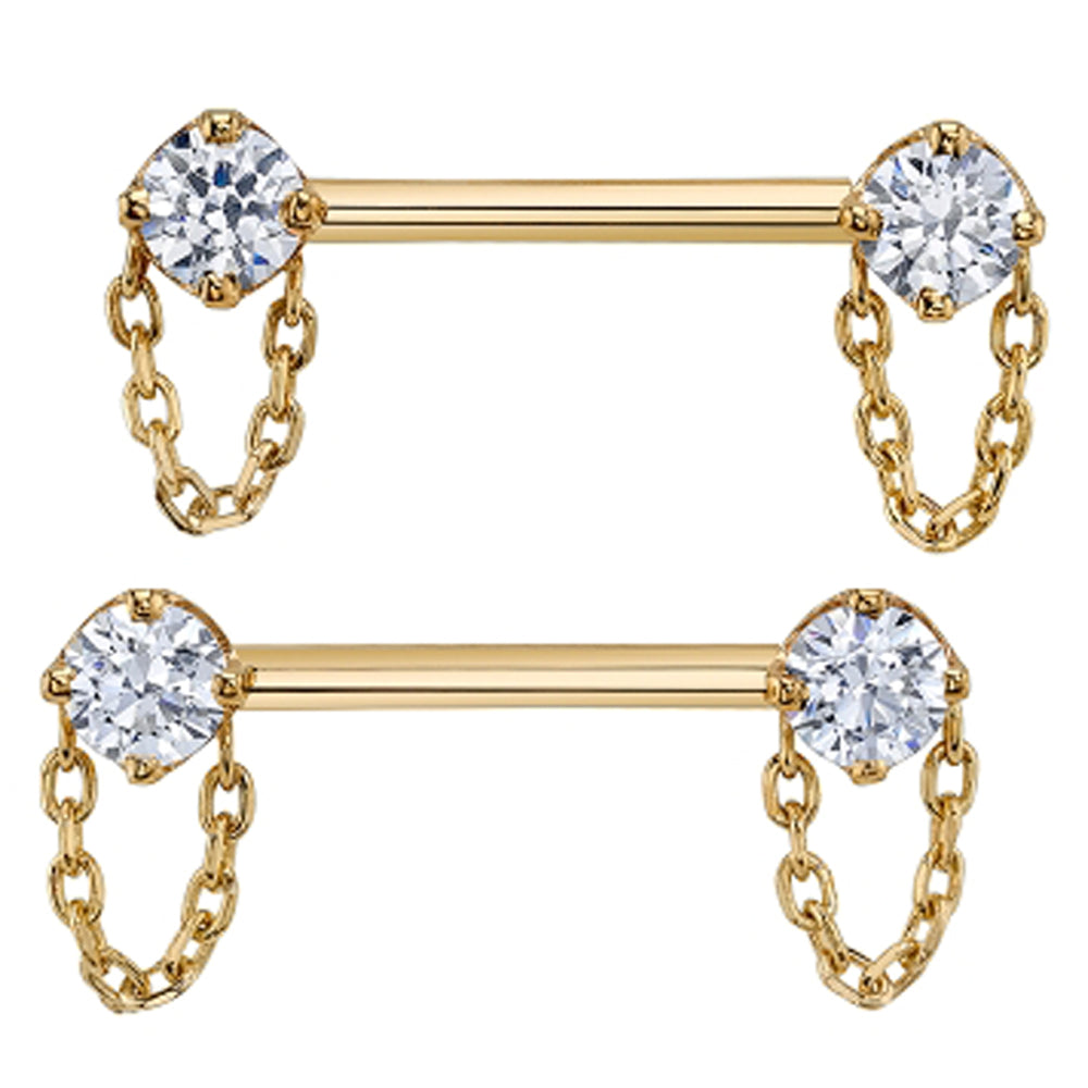 BVLA - Body Vision "Rianna" Forward Facing Nipple Barbells With Chains ...