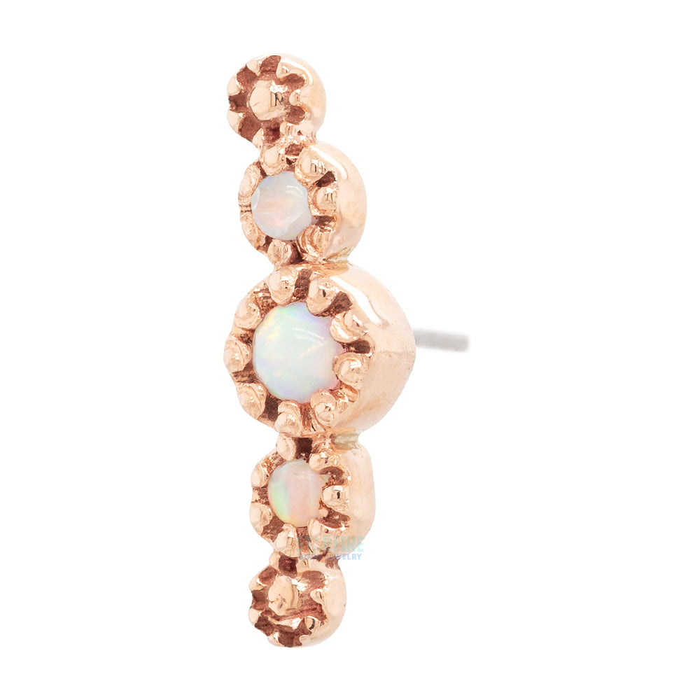 Tawapa threadless: "Beloved" Small Pin in Gold with Gemstones ...