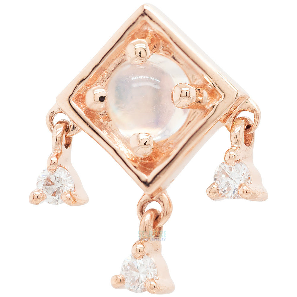 Modern Mood threadless: "Zendaya" End in Gold with Moonstone & Diamonds ...