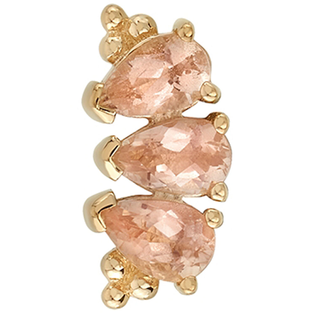 BVLA - Body Vision 6 Gem Pear "Panaraya" Threaded End in Gold with ...