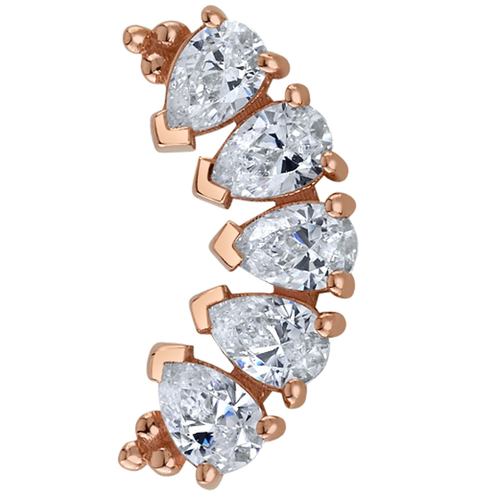 BVLA - Body Vision 5 Gem Pear "Panaraya" Threaded End in Gold with ...