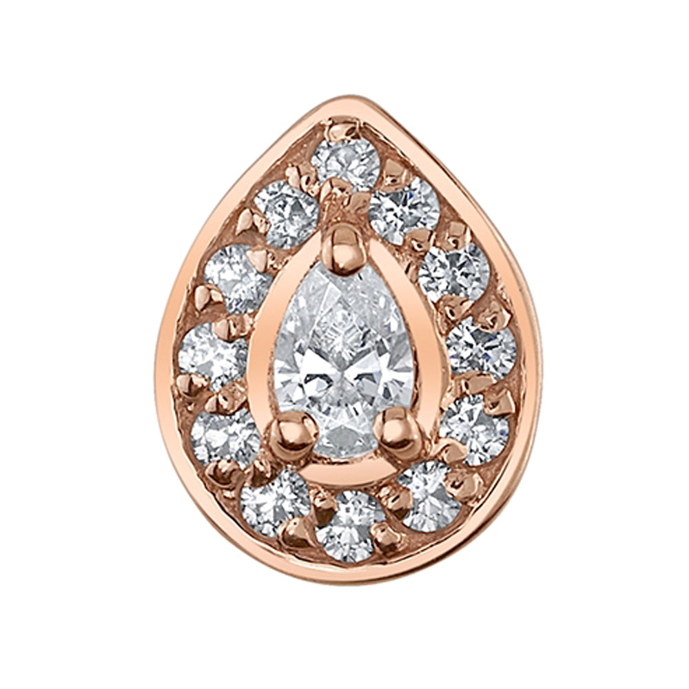 BVLA - Body Vision "Pear Halo" Threaded End in Gold with DIAMONDS ...
