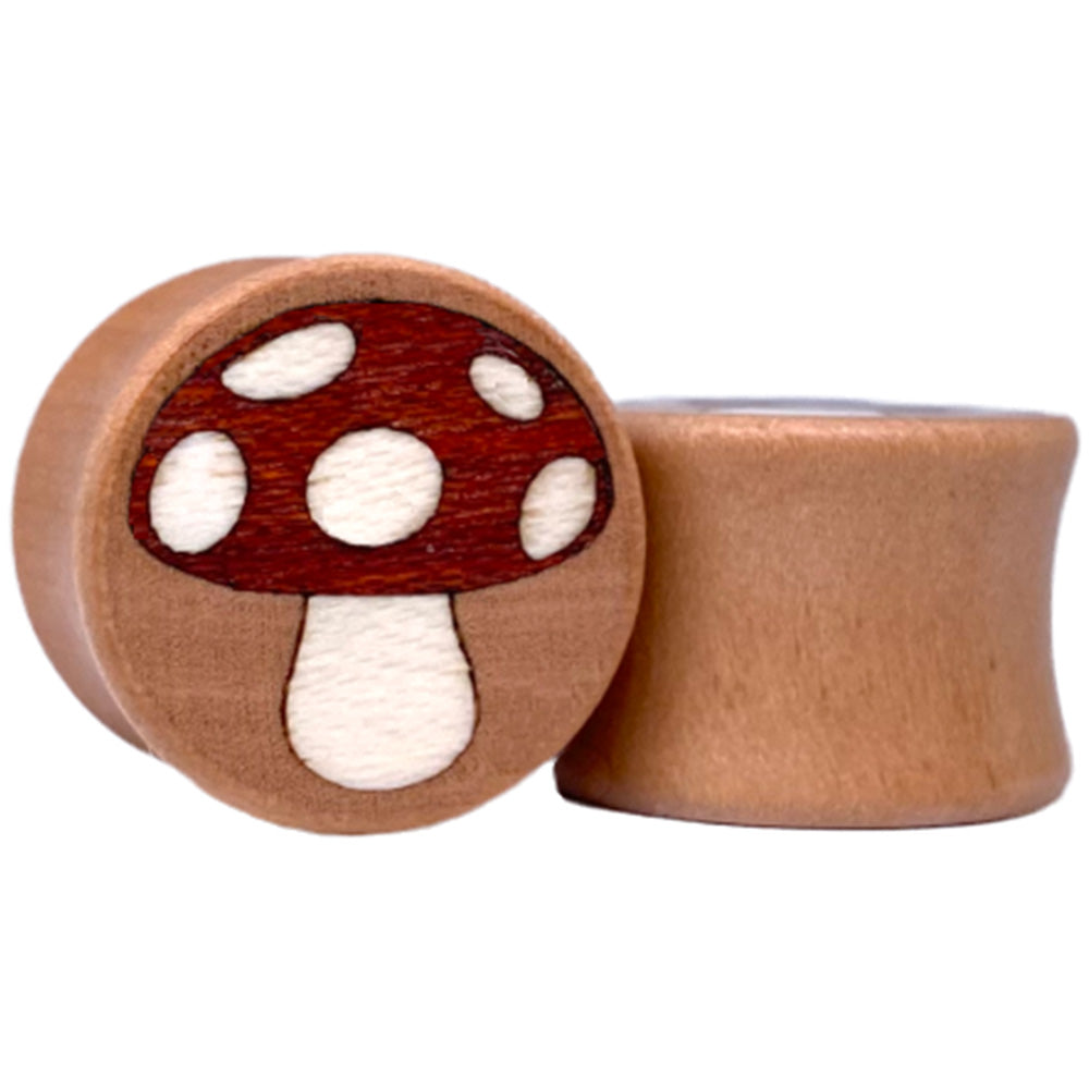 Omerica Organic Mushroom Wood Inlay Plugs – Starfire Body Jewelry Company