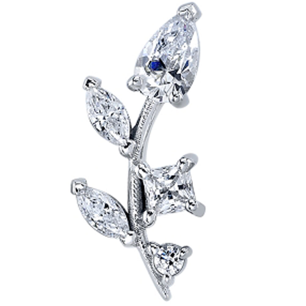 BVLA - Body Vision "Jasmine" Threaded End in Gold with Diamonds ...