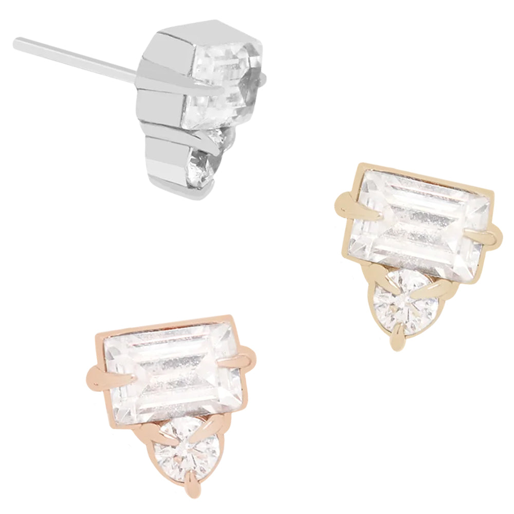 Maya Jewelry threadless: "Tender" End in Gold with CZ's – Starfire Body ...