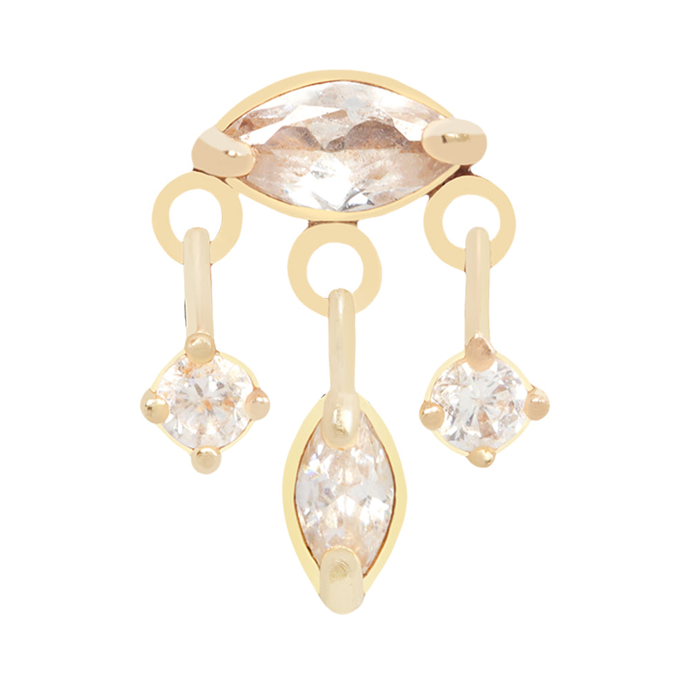 Maya Jewelry threadless: "Stargazer" End in Gold with CZ's – Starfire ...