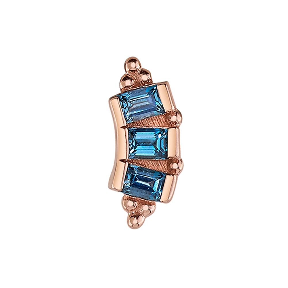 BVLA - Body Vision "3 Gem Baguette Panaraya" Threaded End in Gold with ...