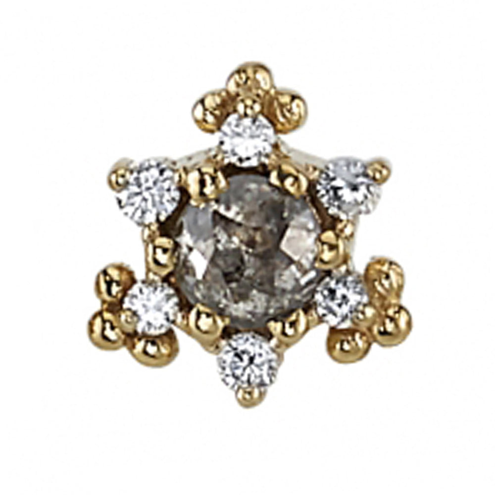BVLA - Body Vision "Bayle" Threaded End in Gold with Rose Cut Grey ...