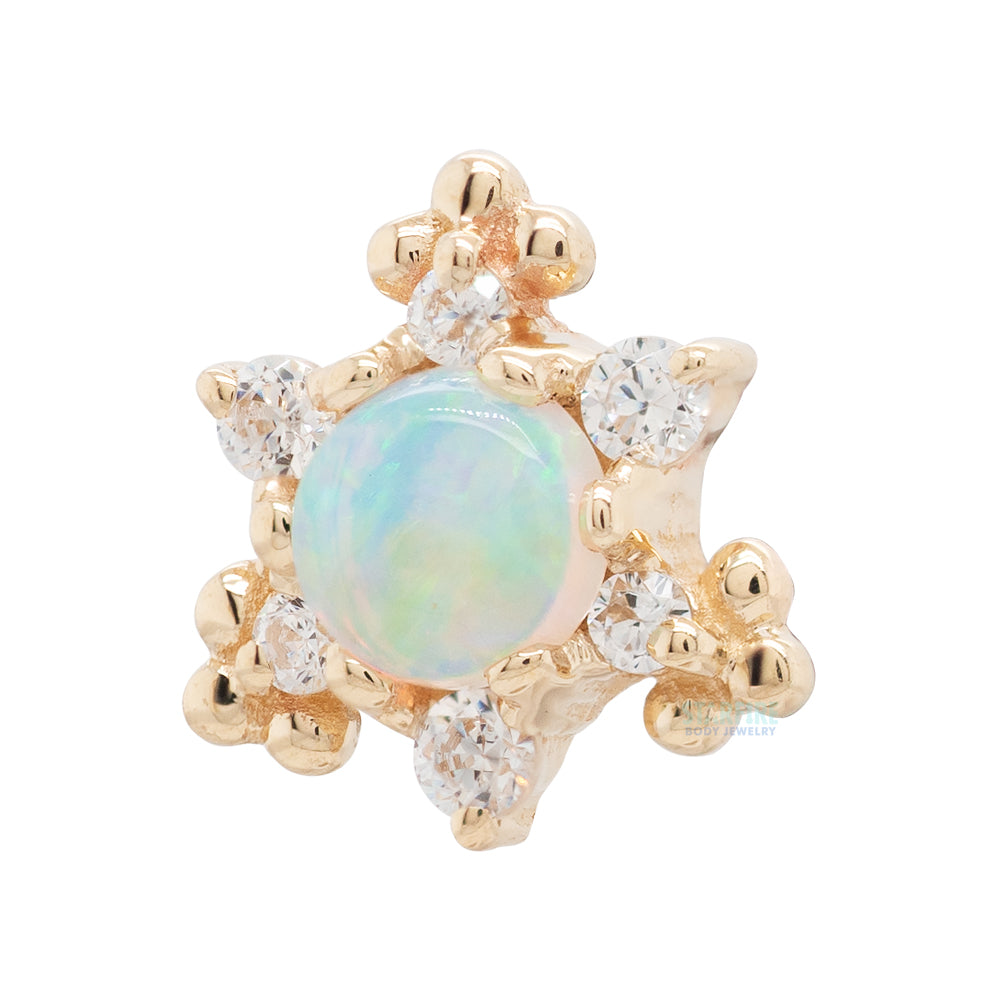 BVLA - Body Vision "Bayle" Threaded End in Gold with Genuine White Opal ...