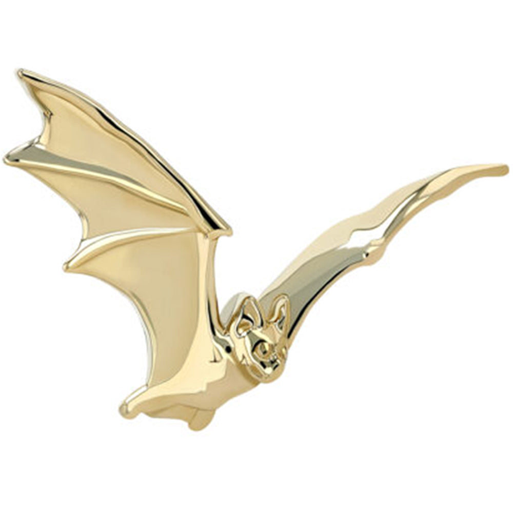 Anatometal threadless: "Bat 2" End in Gold – Starfire Body Jewelry Company