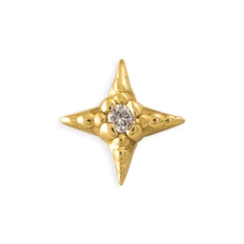 Tawapa threadless: Starlight Pin in Gold with Gemstone – Starfire Body ...