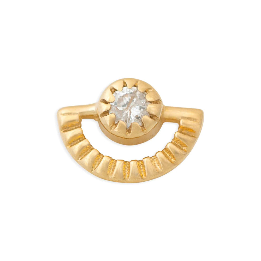 Tawapa threadless: Sun Rays Pin in Gold with Gemstone – Starfire Body ...