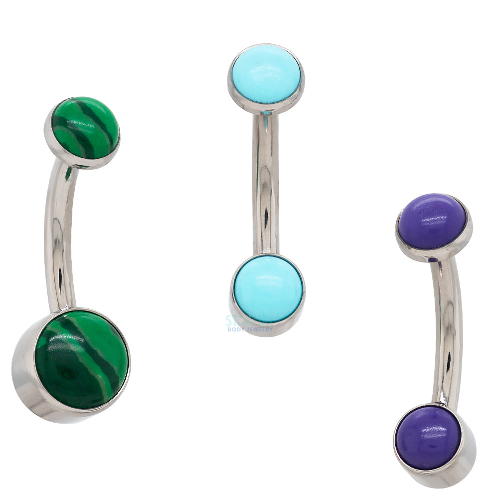 Leroi Double Bezel Stone Navel Curve – Starfire Body Jewelry Company