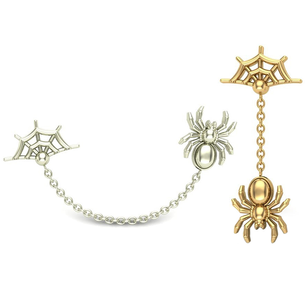 Mushroom Body Jewelry threadless: Spider Web Chain End in Gold ...