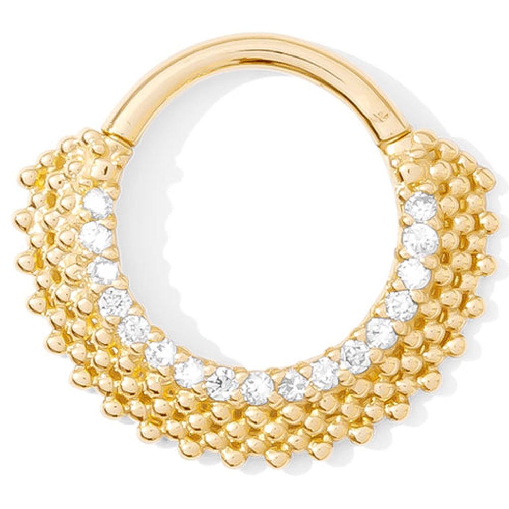 Tawapa "Majesty" Hinge Ring / Clicker in Gold with Gemstones – Starfire ...