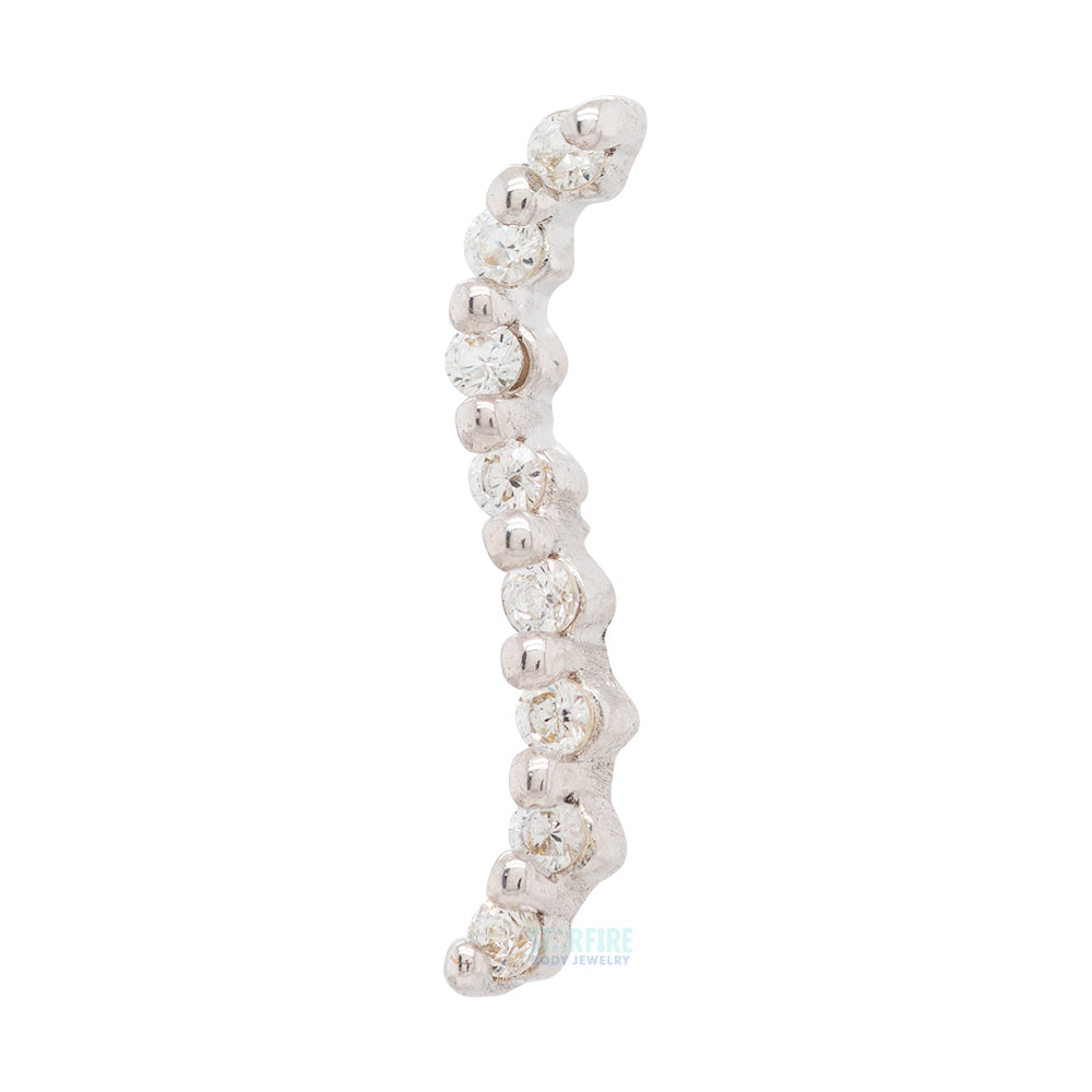 Ember Body Jewelry threadless: "Wisp" End in Gold with White CZ ...