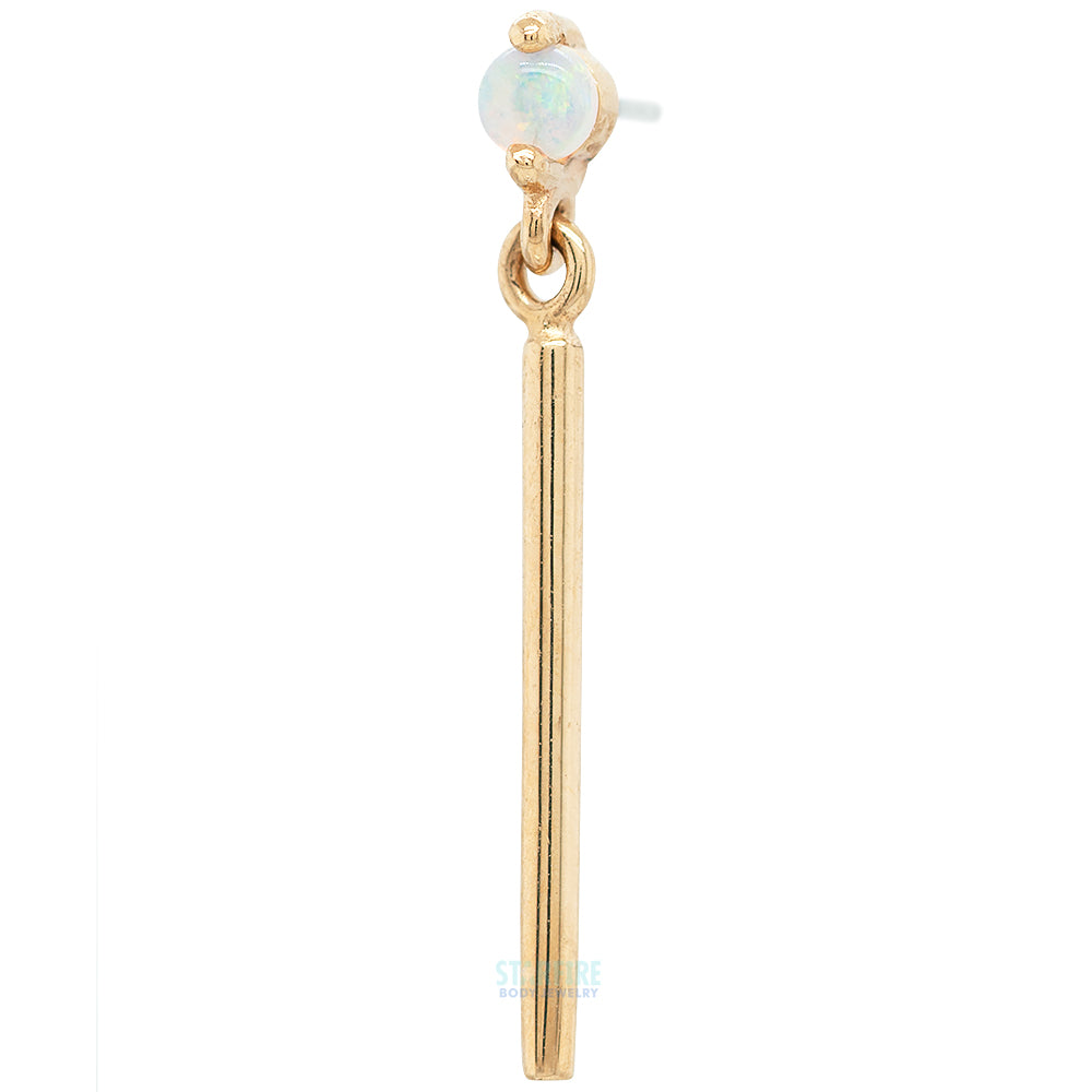 Ember Body Jewelry threadless: "Marilyn" End in Gold with Genuine White ...