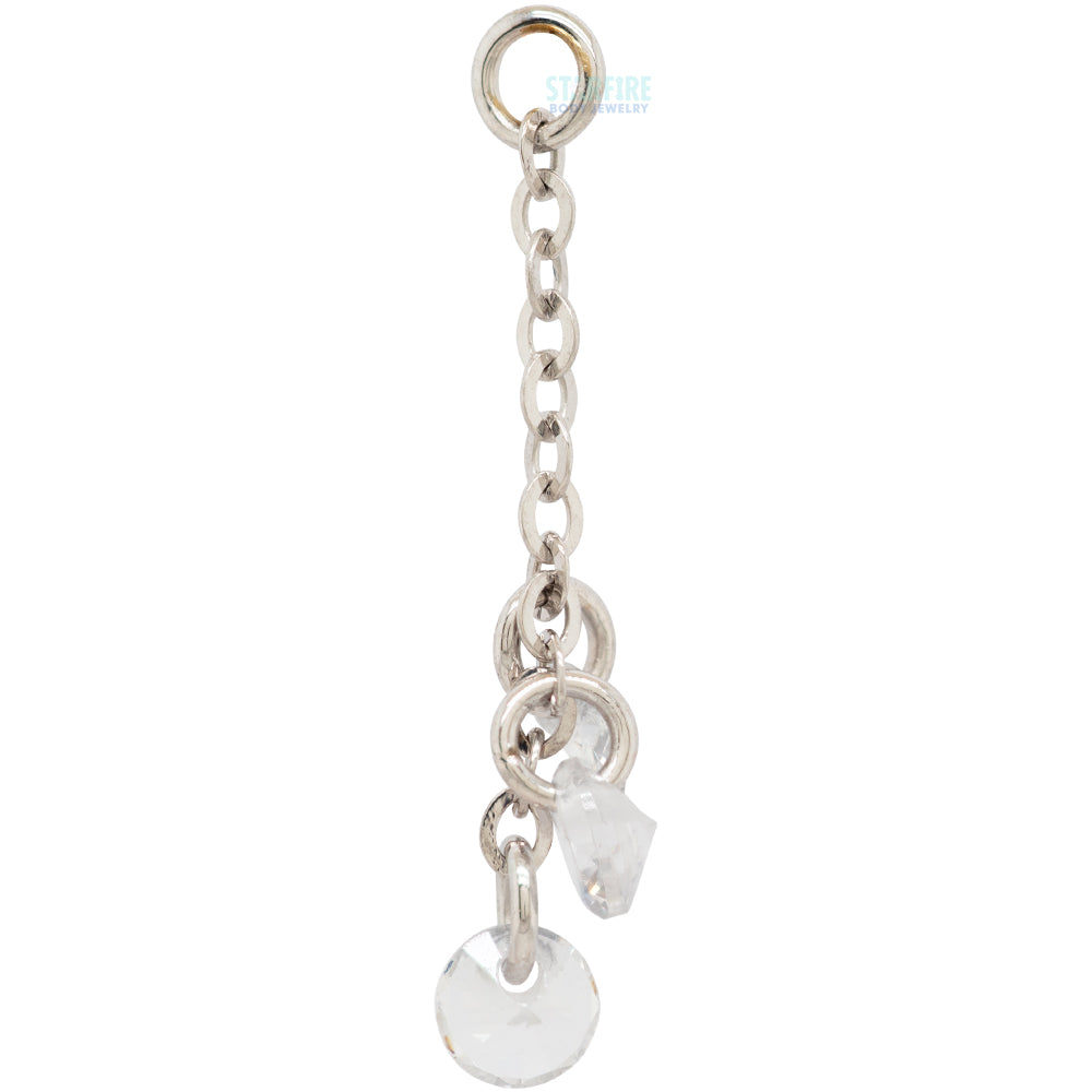 Ember Body Jewelry "Cry Baby" Chain Charm in Gold with White CZ's ...