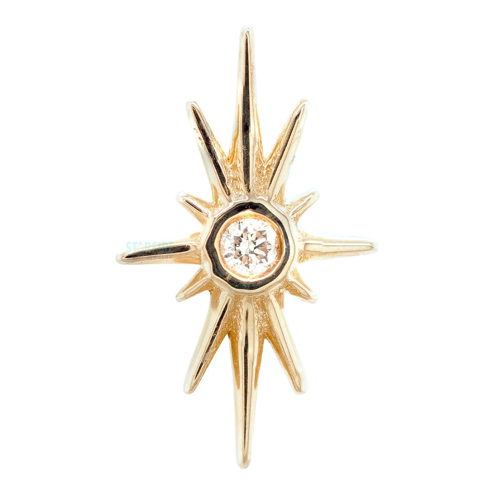 BVLA - Body Vision threadless: "North Star" Pin in Gold with DIAMOND ...